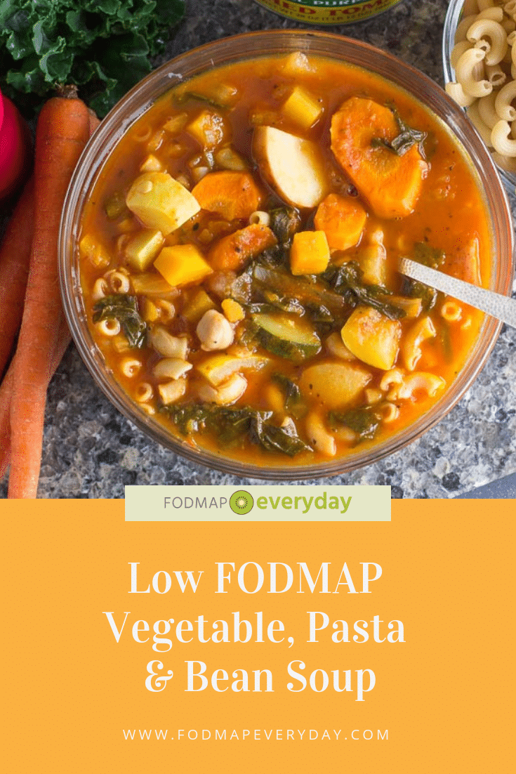 Low FODMAP Vegetable, Pasta & Bean Soup - FODMAP Everyday