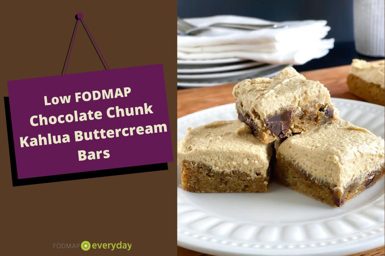 Low FODMAP Chocolate Chunk Kahlua Buttercream Bars - FODMAP Everyday