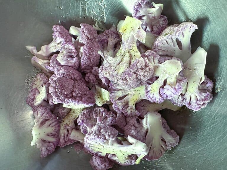Low FODMAP Parmesan Roasted Purple Cauliflower - FODMAP Everyday